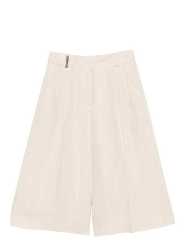 Peserico Tailored Wide-leg Shorts - Cream