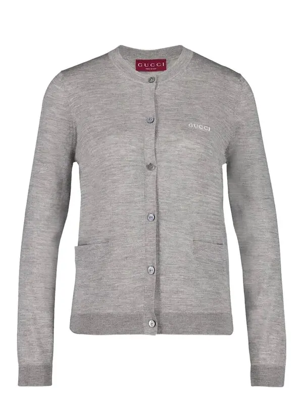 Gucci Long Sleeve Crew-neck Cashmere Cardigan - Multicolor