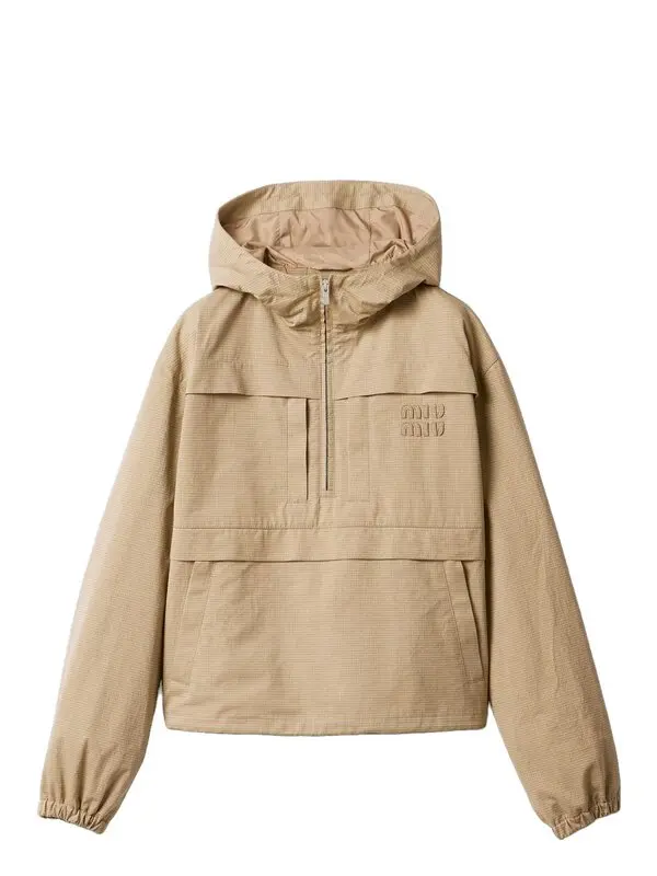 Miu Miu Jacket With Embossed Logo - Multicolor