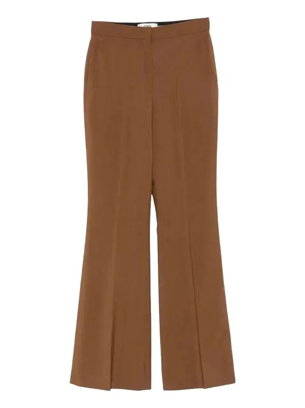 Fendi Wool Mohair High-waisted Flared Trousers - Multicolor
