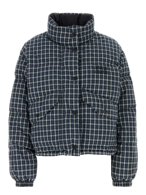 Miu Miu Zip-up Hooded Jacket With Contrast Paneling - Blue