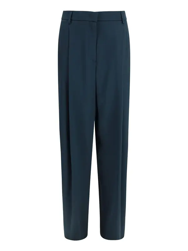Giorgio Armani Pleated Silk Pants - Blue