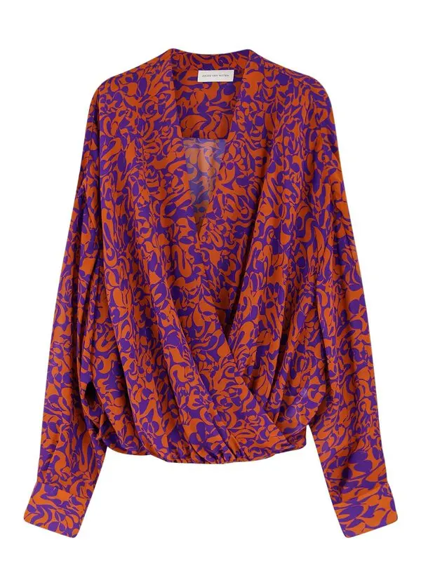Dries Van Noten Multicolor Print Cotton Shirt - Orange