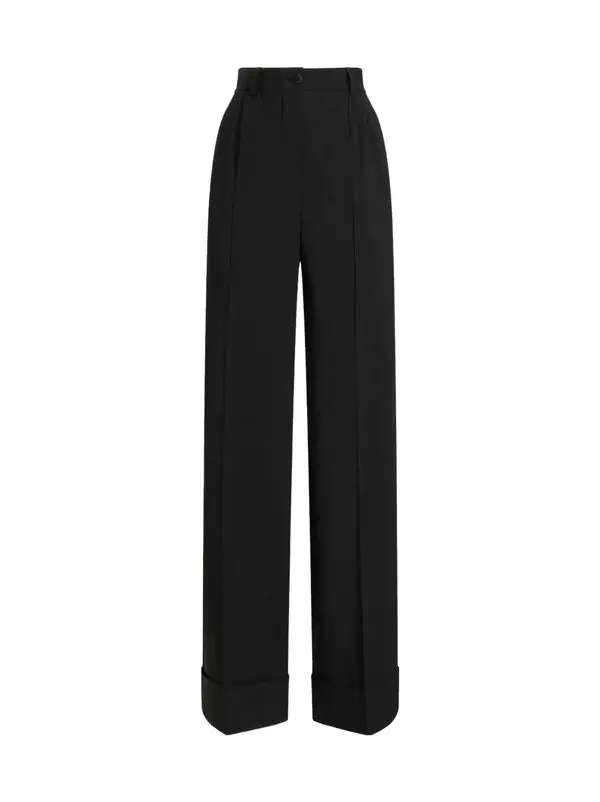Dolce & Gabbana Wool High-waist Belted Trousers - Multicolor