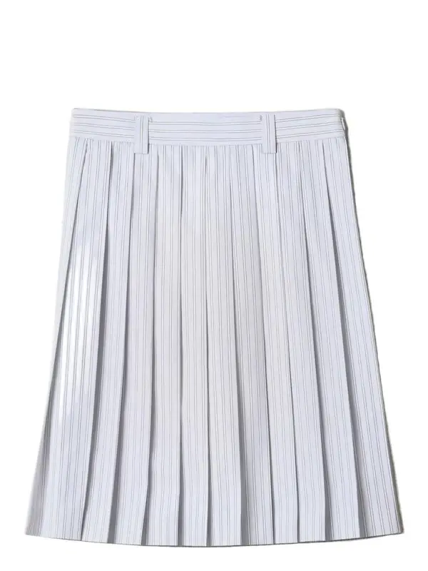 Miu Miu Pleated Striped Skirt - Gray