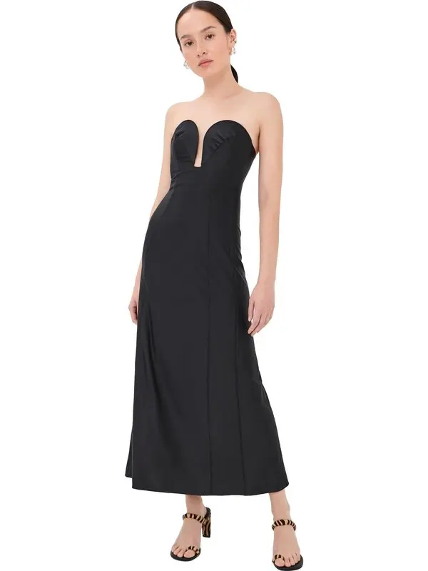 Rabanne Heart-shaped Bustier Midi Dress - Black