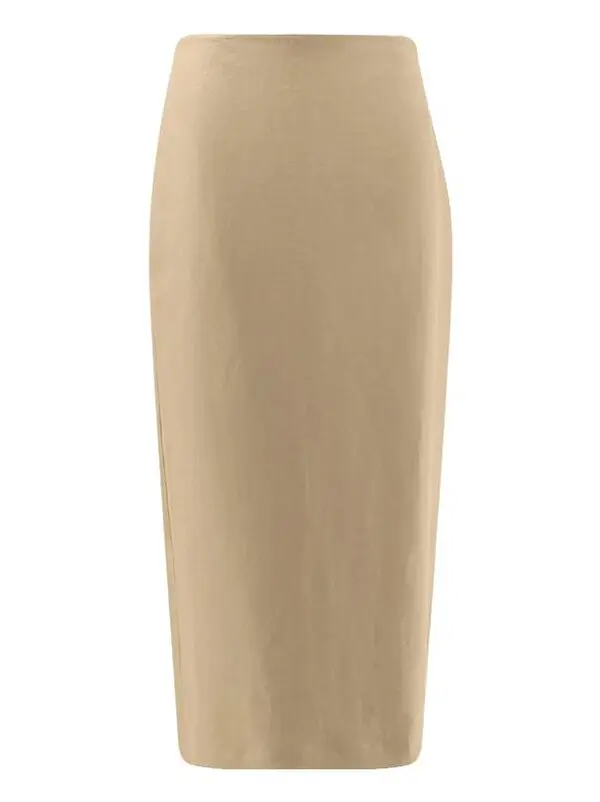 Max Mara Pencil Skirt With Back Slit - Cream