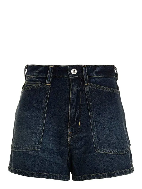 Kenzo Denim Cotton Shorts - Blue