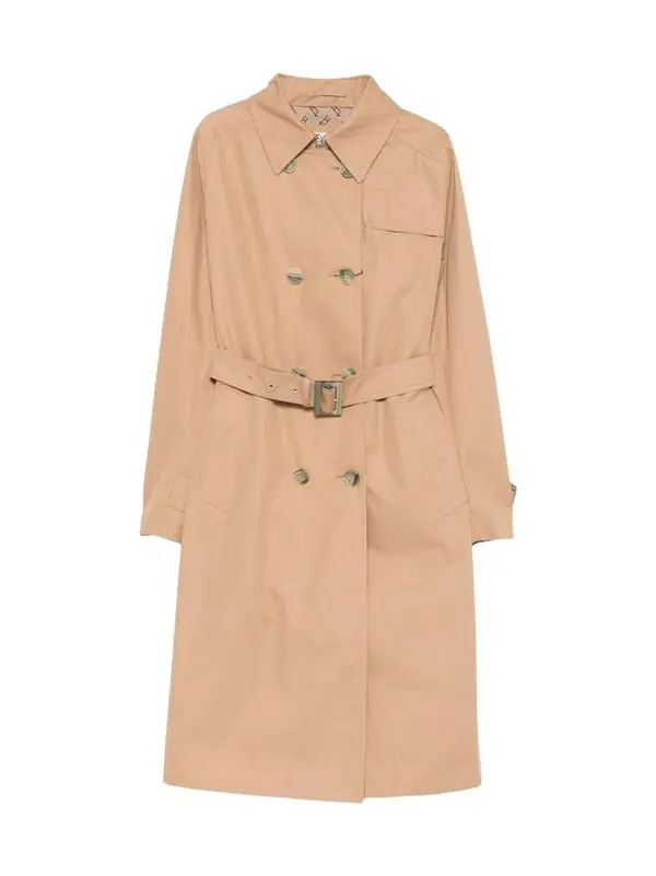 Herno Double-breasted Belted Coat - Cream