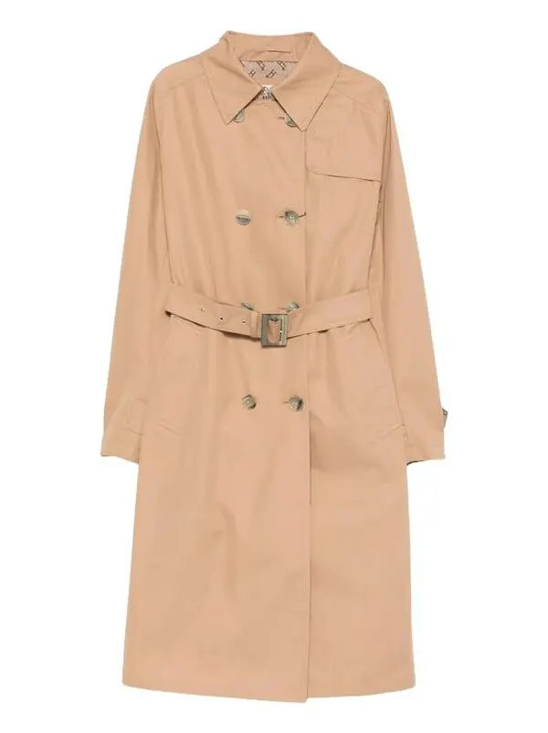 Herno Double-breasted Belted Coat - Cream