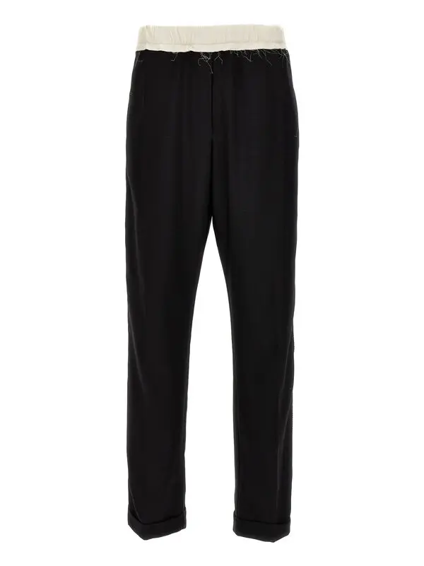WALES BONNER Seine Wool Pants With Frayed Detail - Multicolor