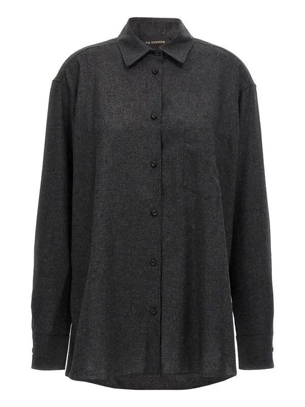 Andamane New Georgiana Wool Blend Shirt - Gray