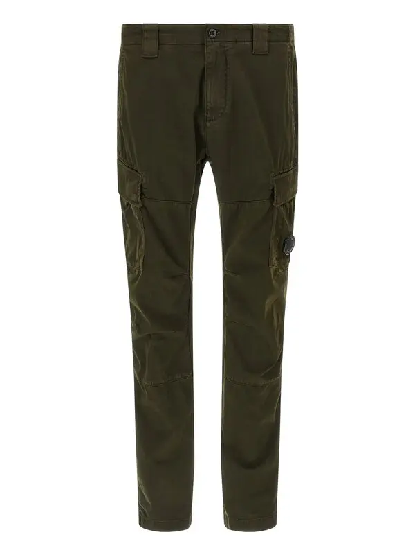 C.P. COMPANY Garment-dyed Stretch Cotton Satin Cargo Pants - Green