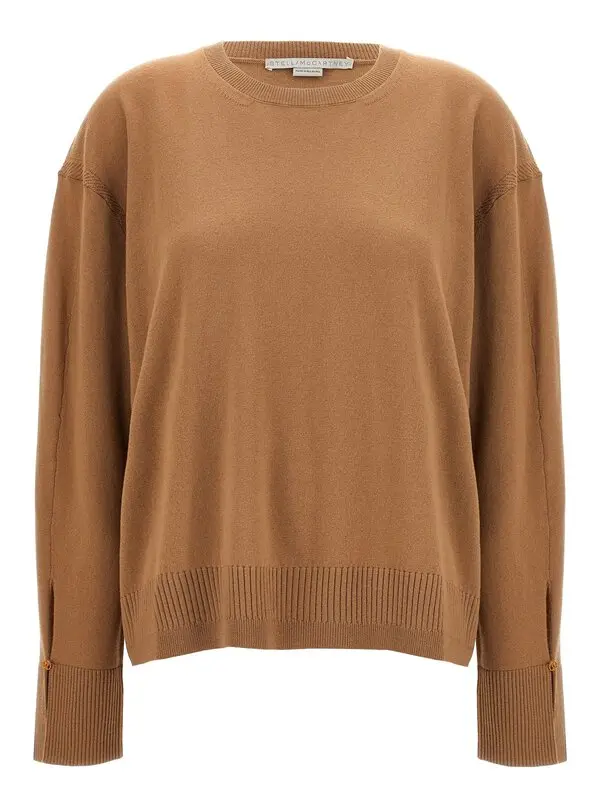 Stella McCartney Iconic Wool Sweater With Gold Metal Detail - Cream