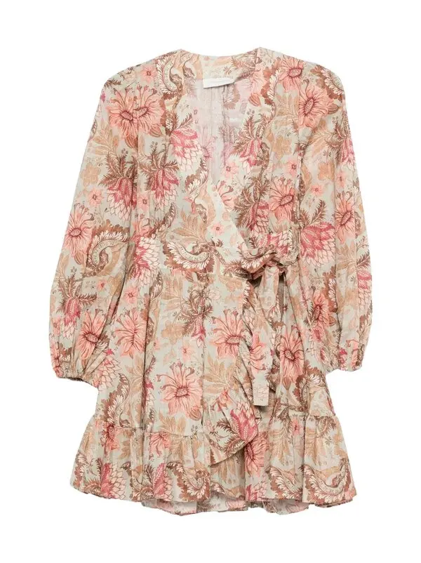 Zimmermann Daylight Mini Wrap Dress - Multicolor