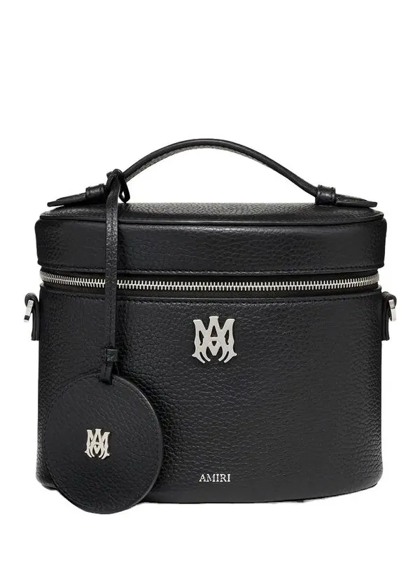 Amiri Leather Vanity Case With Silver-tone Hardware - Black