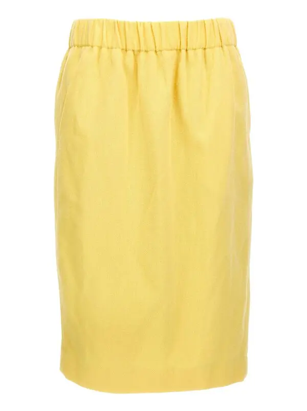 Dries Van Noten Safya Wool Blend Skirt - Yellow