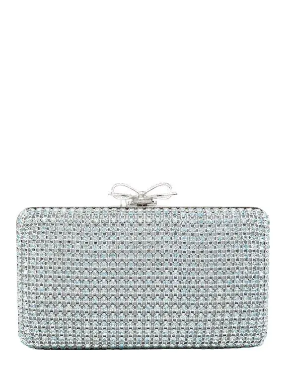 SELF-PORTRAIT Crystal Embellished Chain Strap Mini Bag - Blue