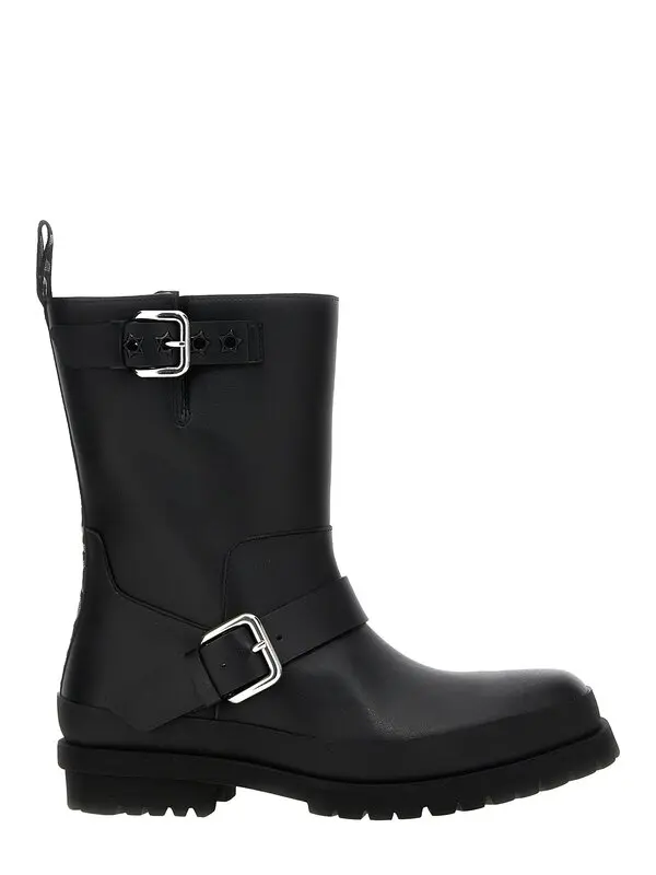 Stella McCartney Biker Ankle Boots With Buckle Detail - Black