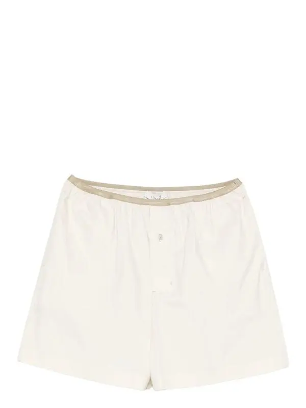 LEMAIRE Silk Cotton Blend Shorts - Cream