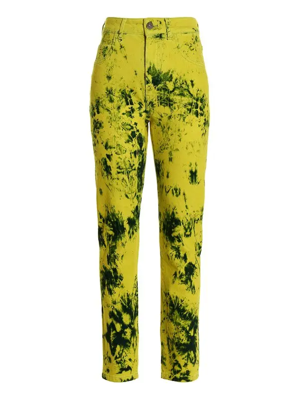 FERRARI Tie & Dye Cotton Jeans - Yellow