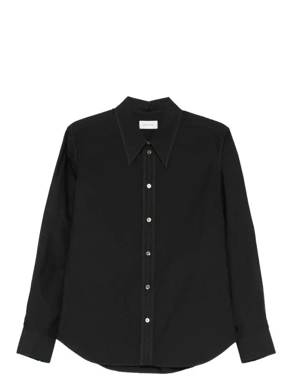 LEMAIRE Pointed Collar Long Sleeve Shirt - Black