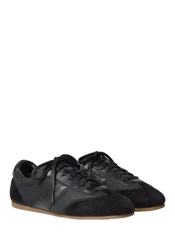 LEMAIRE Low-top Suede And Polyamide Trainers - Black