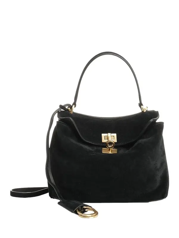 Balenciaga Rodeo Suede Bag - Black