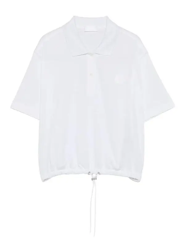Moncler Polo Shirt With Logo Patch - White