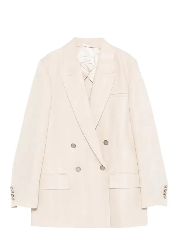 Peserico Pesrrico Double Breasted Viscose Jacket - Multicolor
