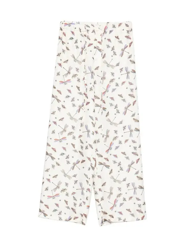 Gucci Dragonfly Print Silk Trousers - Cream