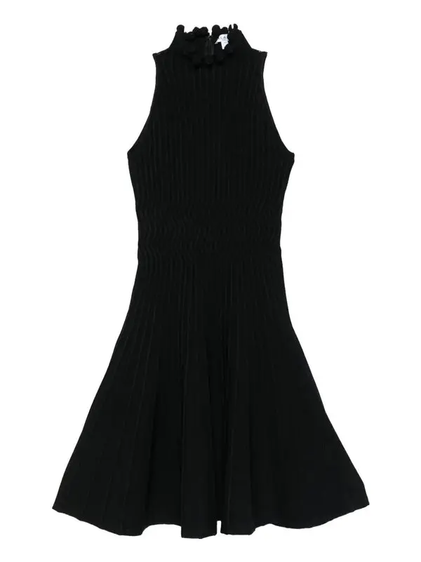 Alaïa Sleeveless High-neck Fit And Flare Mid-length Dress - Multicolor