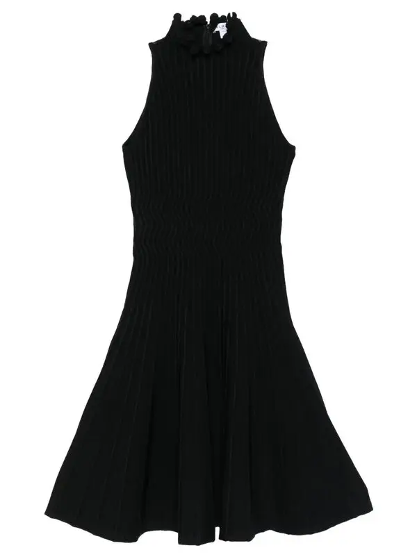 Alaïa Sleeveless High-neck Fit And Flare Mid-length Dress - Multicolor