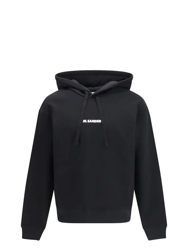JIL SANDER Cotton Logo-detail Hoodie - Black