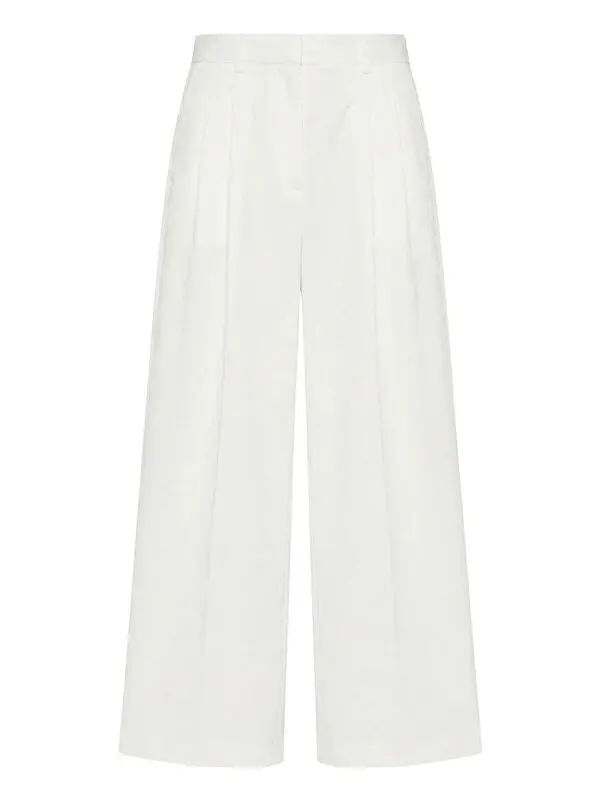 Peserico Cotton Wide Leg Pants - Multicolor
