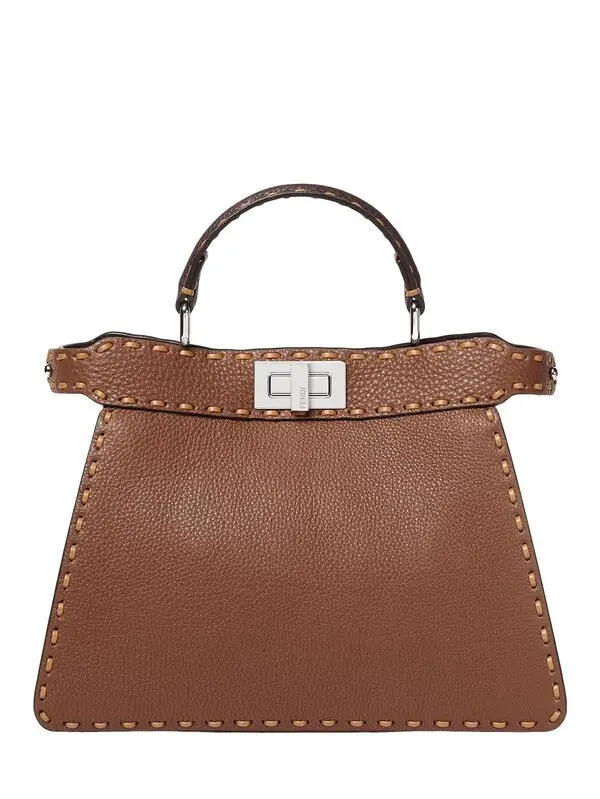 Fendi Peekaboo Iseeu Small Leather Shoulder Bag With Selleria Macro Stitching - Multicolor