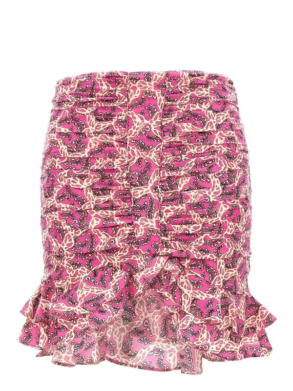 Isabel Marant Étoile Milendi Floral Print Stretch Silk Skirt - Pink