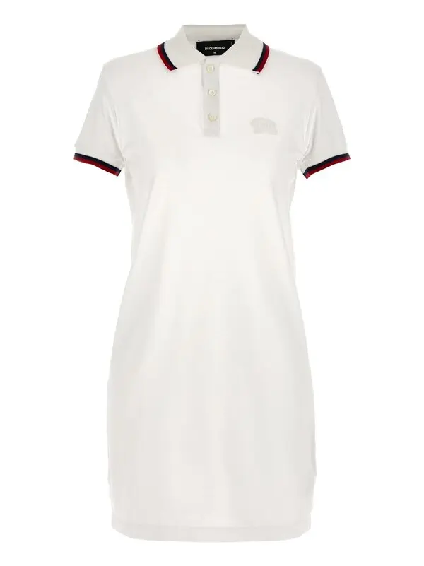 Dsquared2 Maxi Cut Out Polo Dress - White