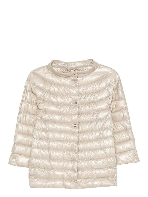 Herno Quilted Three-quarter Sleeve Jacket - Cream