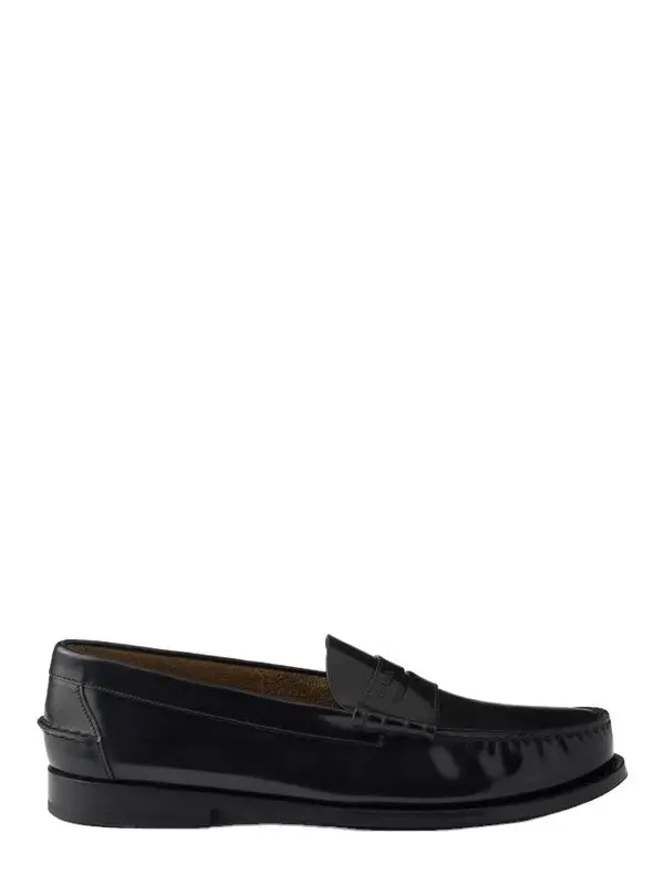 Prada Calf Leather Penny Slot Loafers - Black