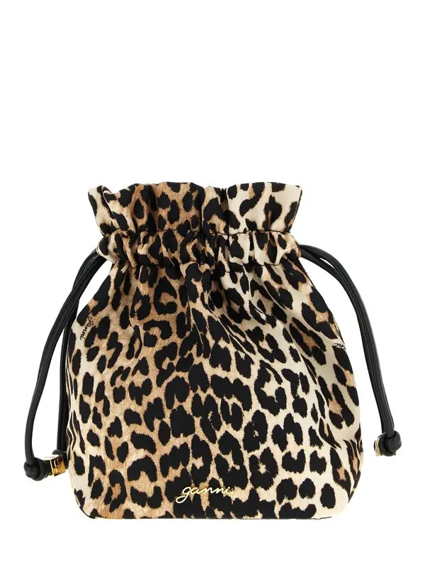 GANNI Animal Print Pouch - Brown