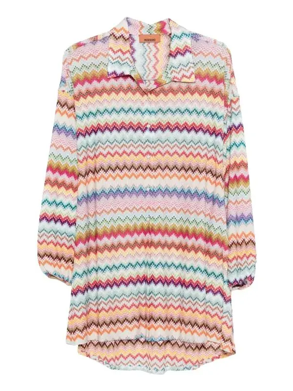 Missoni Viscose Zigzag Pattern Button-up Shirt - Multicolor