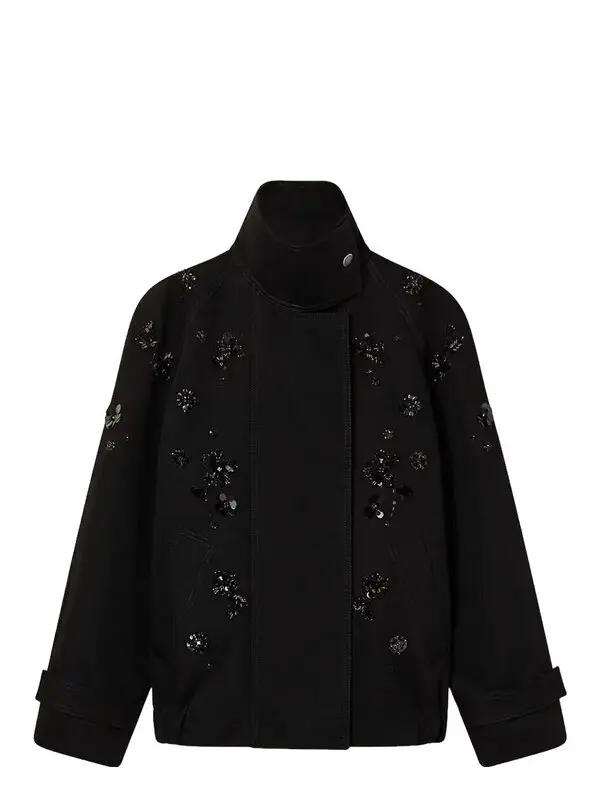 GOLDEN GOOSE Oversize Short Trench Coat With Embroidery - Multicolor