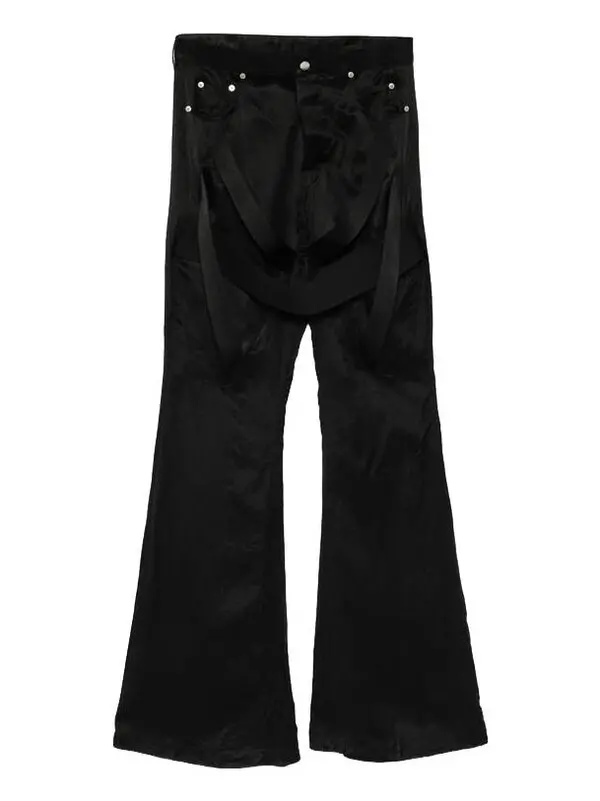 Rick Owens Wide-leg Trousers With Suspender Detail - Black