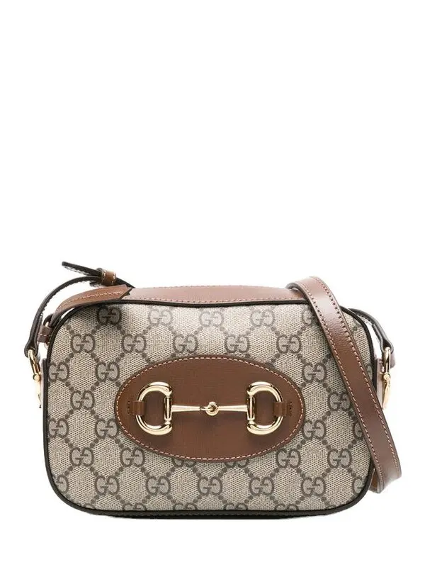 Gucci Shoulder Bag With Horsebit Detail - Brown