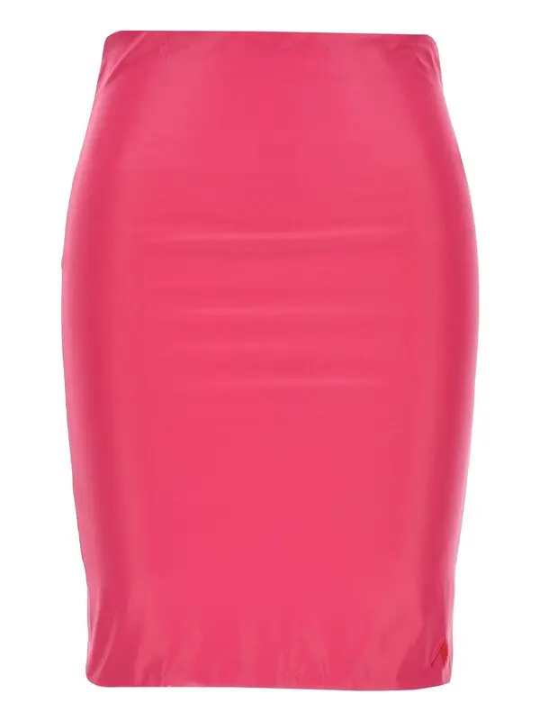 Attico Wet Effect Lycra Mini Skirt - Pink