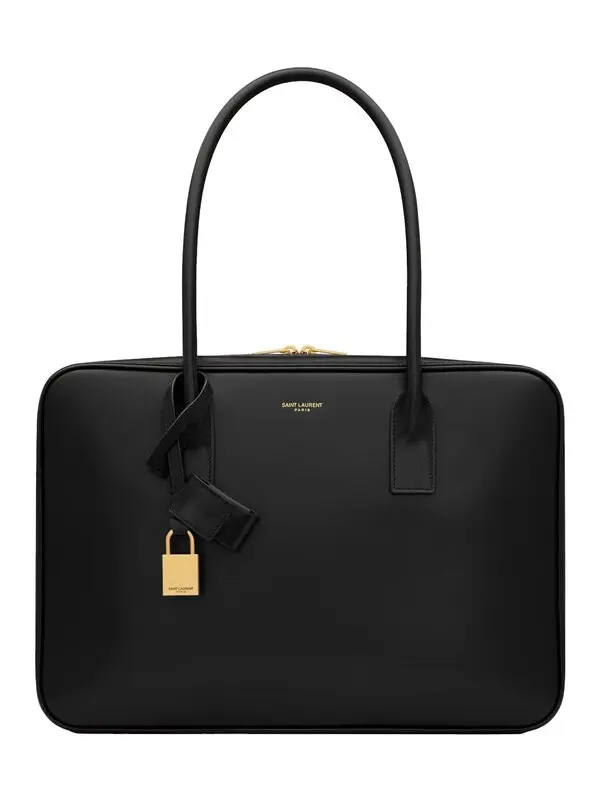 Saint Laurent Box Leather Handbag With Padlock Detail - Multicolor