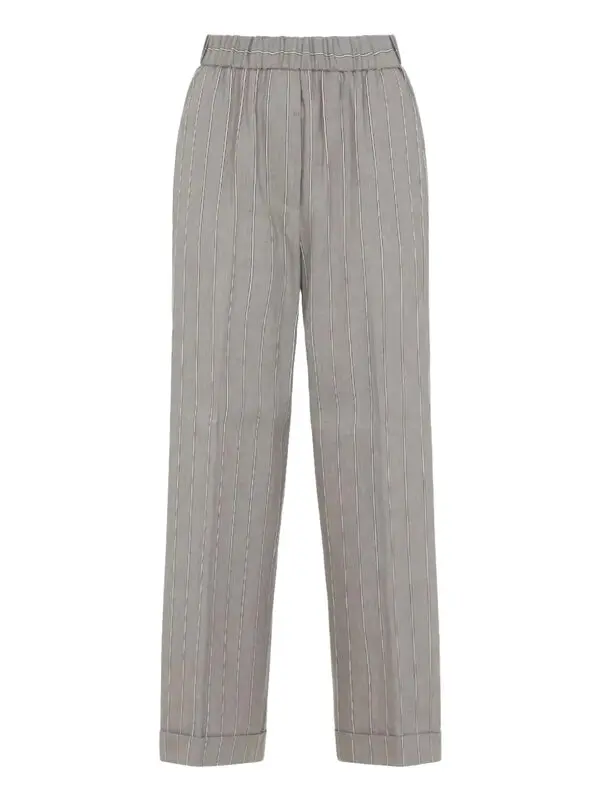 Peserico Striped Linen Trousers - Multicolor