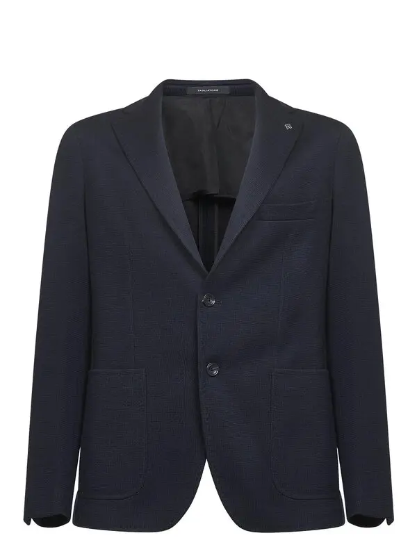 Tagliatore Blue Jersey Montecarlo Single-breasted Blazer - Multicolor