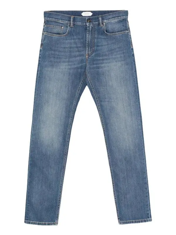 Versace Denim Regular Fit Straight-leg Jeans - Blue